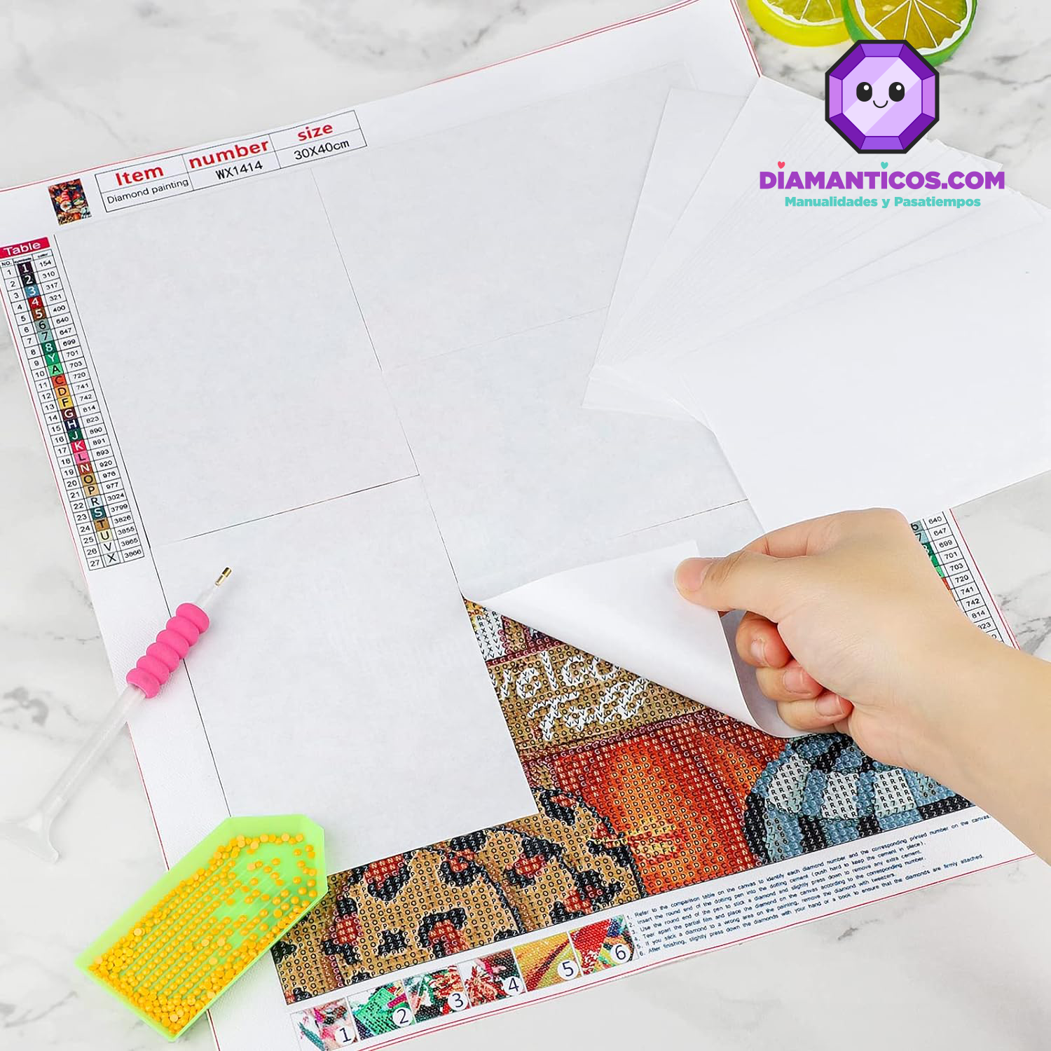 Papel antiadherentes de doble cara 50 unidades – Diamanticos